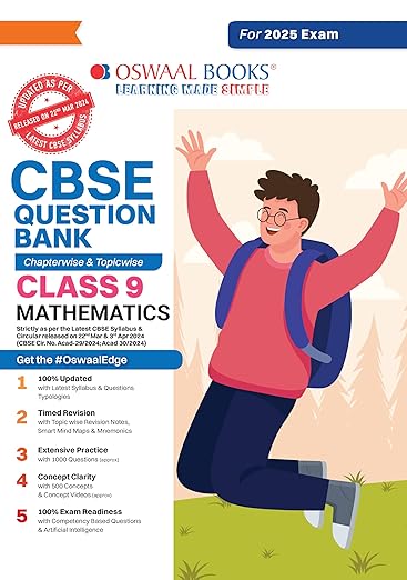 Oswaal CBSE Question Bank Class 9 Mathematics, Chapterwise and Topicwi ...